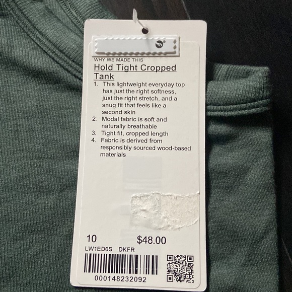 lululemon athletica | Tops | Lululemon Hold Tight Cropped Tank In Dark ...